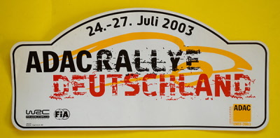 Klebeschild Int. ADAC Rallye Deutschland Presse 2003 | 1312