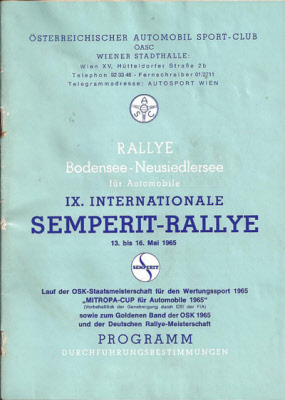 Programmheft Semperit Rallye 1965 | 0375